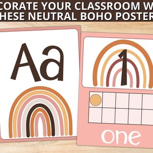 Neutral Boho Alphabet and Number Posters, Boho Classroom Décor - Etsy