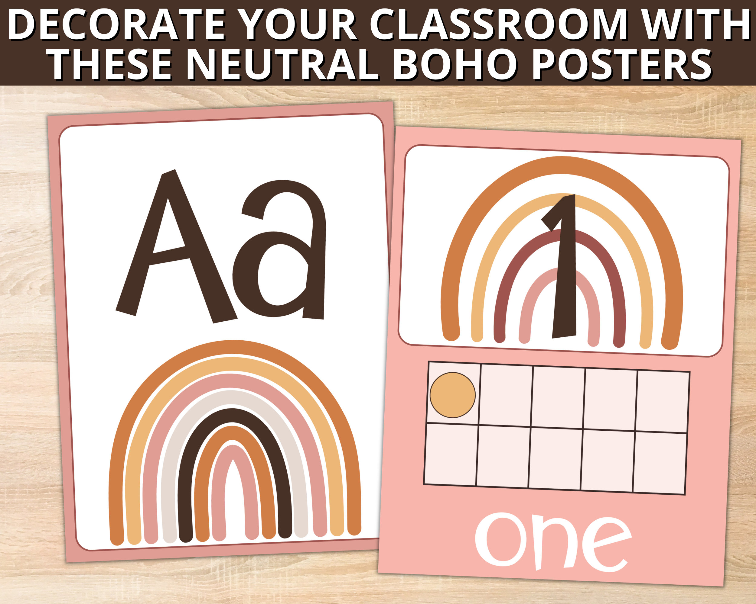 Neutral Boho Alphabet and Number Posters Boho Classroom Décor - Etsy