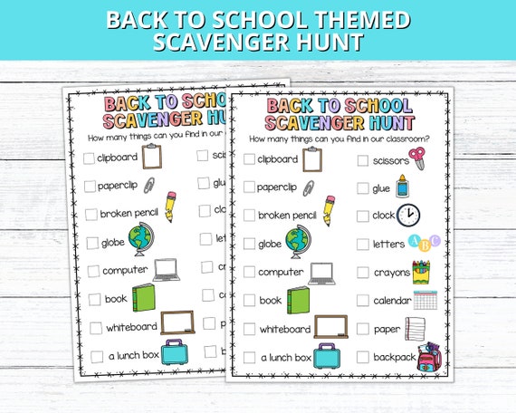 Student Scavenger Hunt Worksheet