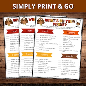 Thanksgiving What's on Your Phone Game, Thanksgiving Printable Games ...