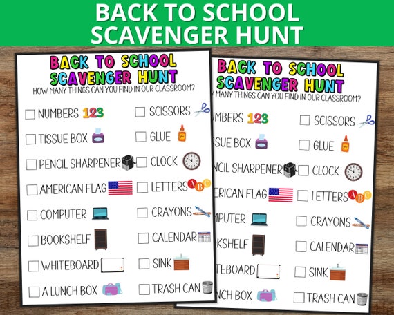 Back to School Scavenger Hunt Classroom Scavenger Hunt - Etsy