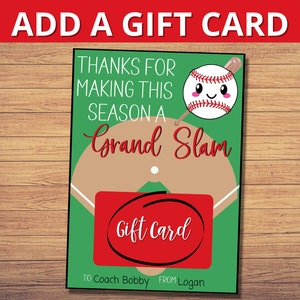 Baseball Coach Gift Card Holder Thank You Coach Gift - Etsy