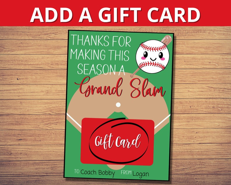 Baseball Coach Gift Card Holder Thank You Coach Gift - Etsy