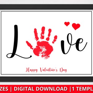 Valentine's Day Handprint Art, Love Valentine's Day Handprint Keepsake ...