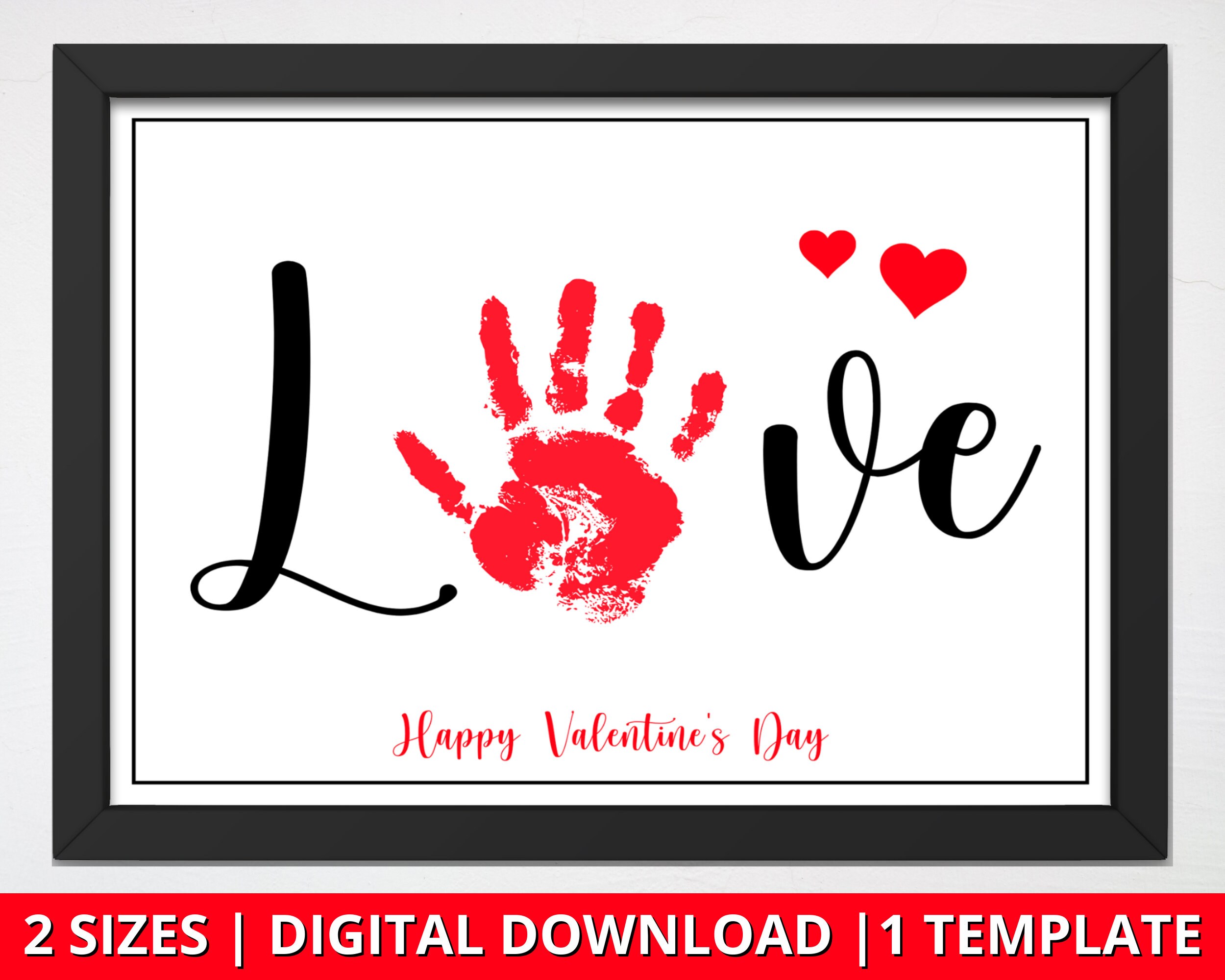 Valentine's Day Handprint Art, Love Valentine's Day Handprint Keepsake ...