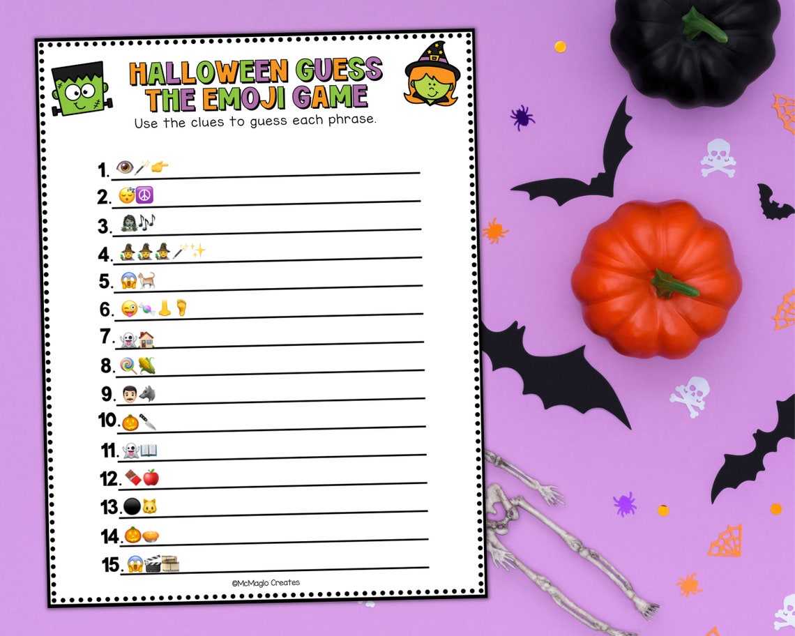 Halloween Guess the Emoji Game Halloween Activities - Etsy