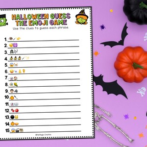 Halloween Guess the Emoji Game, Halloween Activities, Printable ...
