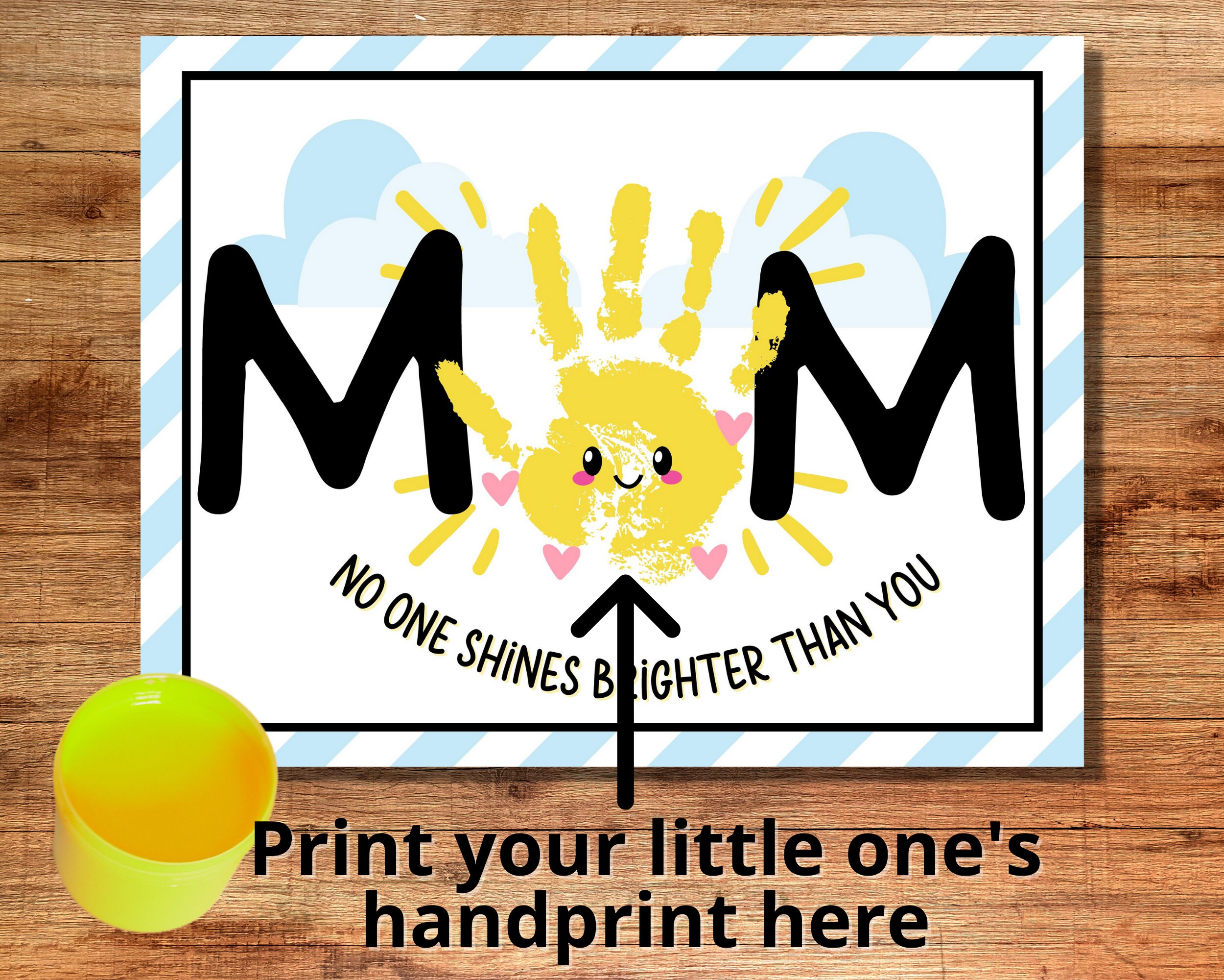 Mother's Day Handprint Art Keepsake, Printable Mother's Day Gift, DIY ...