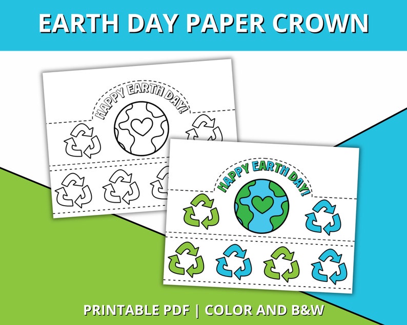 Earth Day Paper Crown Activity, Earth Day Hat, Earth Day Activity - Etsy