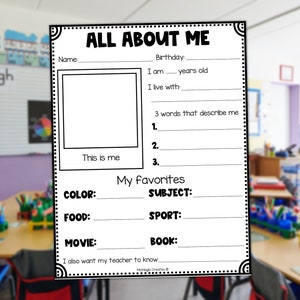 Student All About Me Questionnaire, Printable Back to School Activity ...