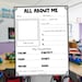 Student All About Me Questionnaire, Printable Back to School Activity ...