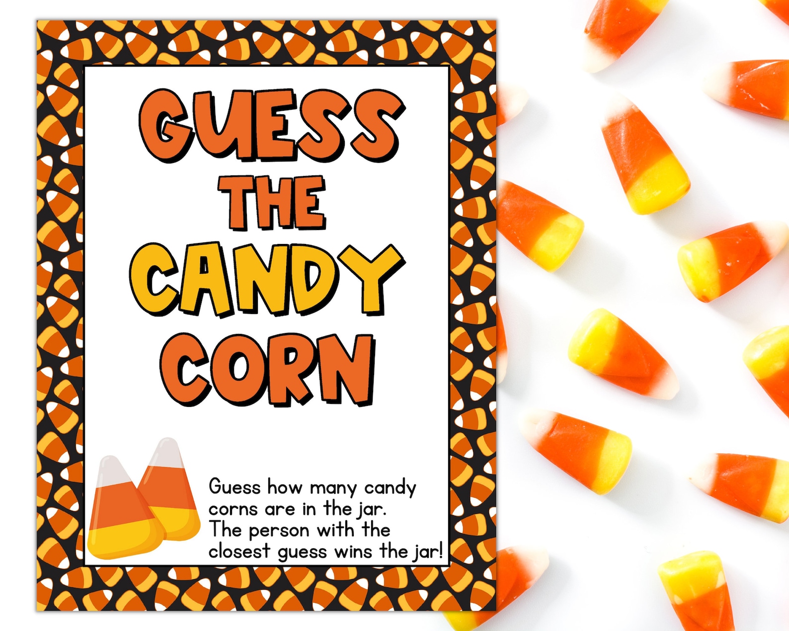 Candy Corn Guessing Game, Fall Harvest Game, Halloween Party Games for ...