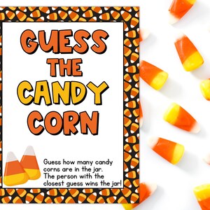 Candy Corn Guessing Game, Fall Harvest Game, Halloween Party Games for ...