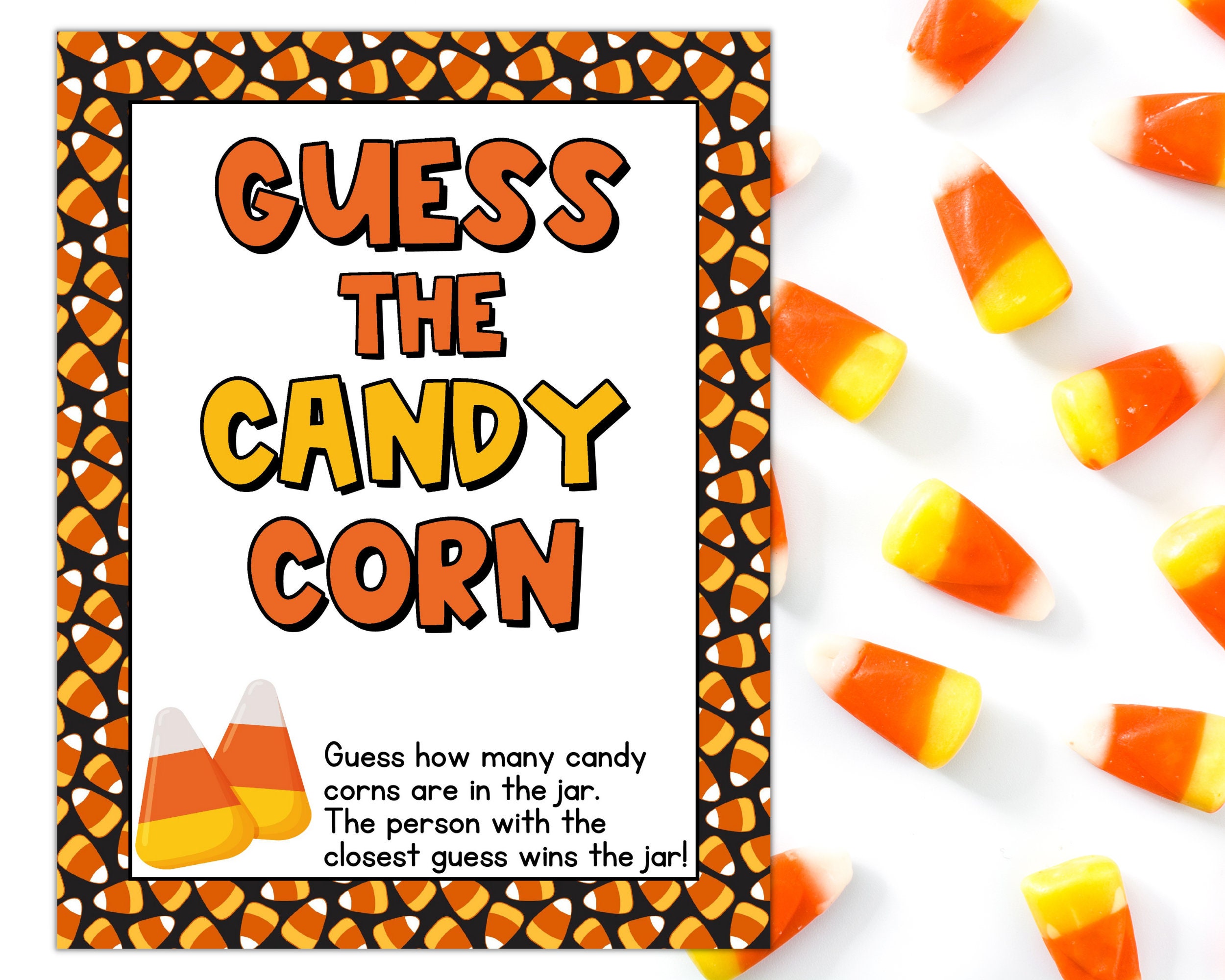 Candy Corn Guessing Game, Fall Harvest Game, Halloween Party Games for ...
