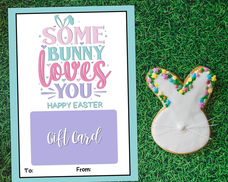Easter Bunny Gift Card Holder Printable, Easter Gift Basket Filler ...