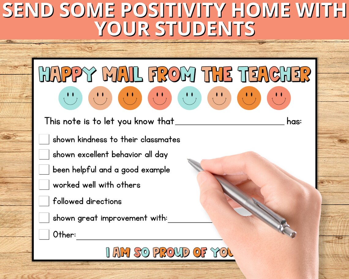 Happy Mail Teacher Communication Notes Teacher Mail Cards - Etsy
