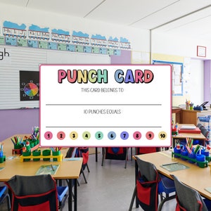 Classroom Reward Punch Cards, Student Punch Cards, Classroom Management ...
