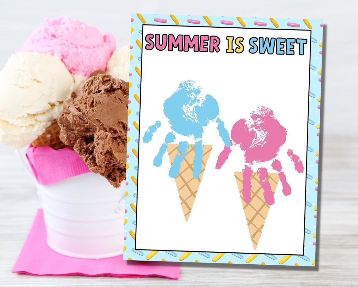 Kids Summer Handprint Art Summer Activities for Kids | Etsy