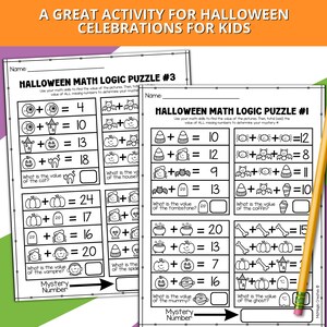 Halloween Math Logic Puzzle, Brain Teasers for Kids, Gifted and ...