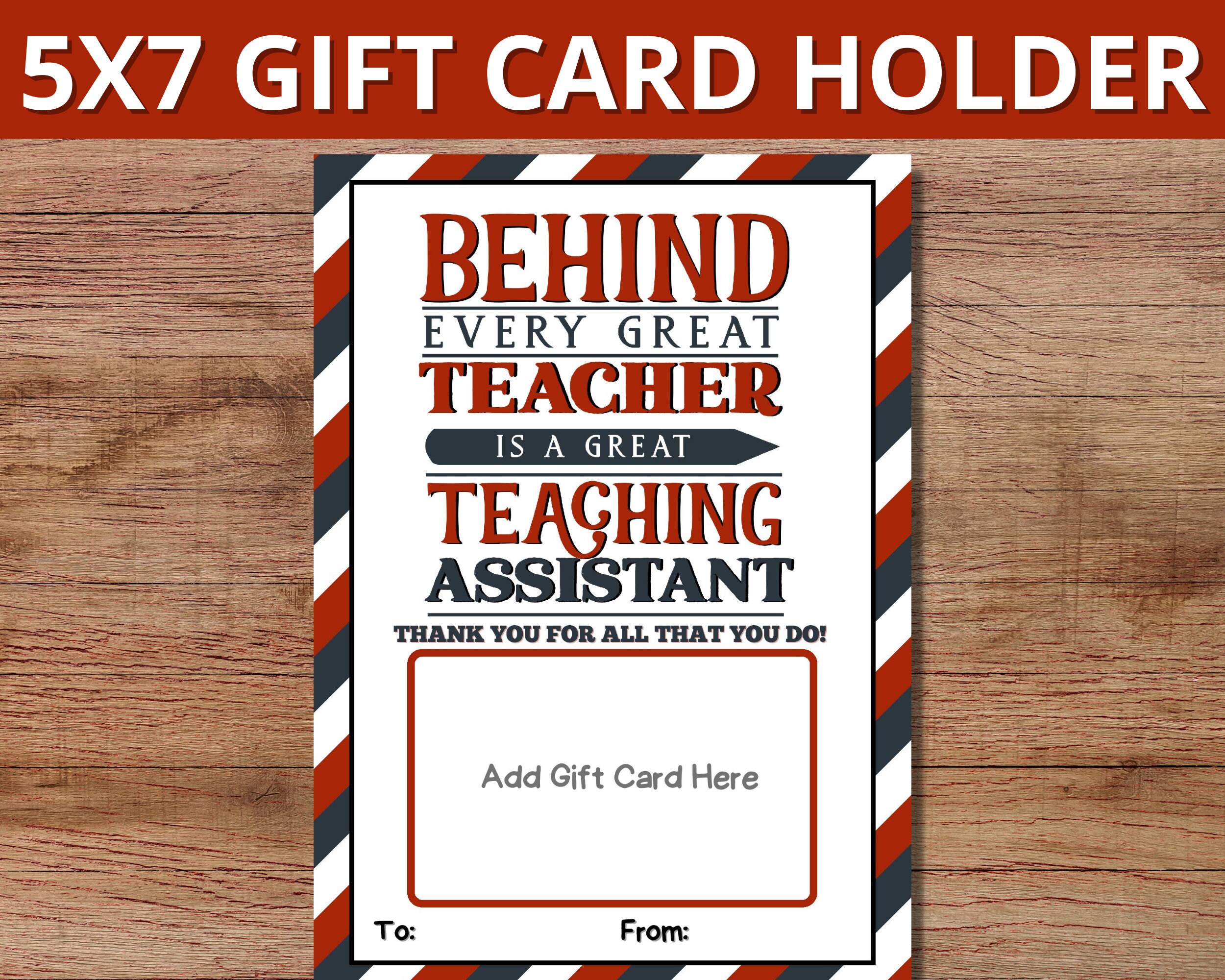 Paraprofessional Appreciation Week Gift Card Holder Printable - Etsy