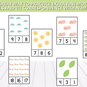 Spring Counting Clip Cards, Spring Math Centers, Preschool Math ...