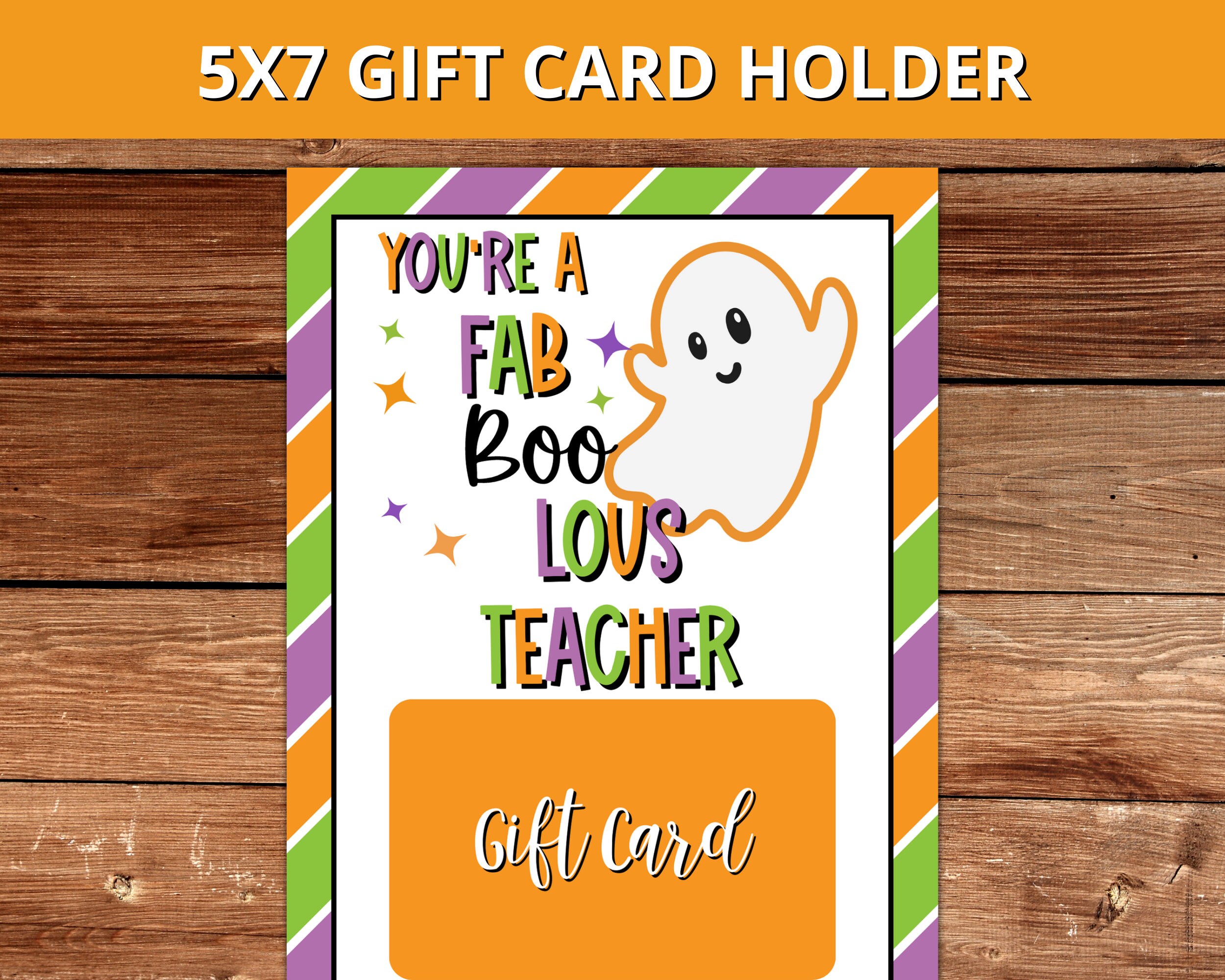 Halloween Teacher Gift Card Holder Halloween Gift Card - Etsy