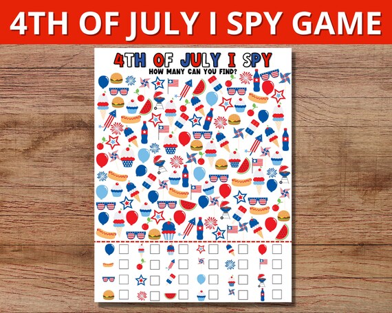 4th of July I Spy Activity 4th of July Printable Activity for - Etsy