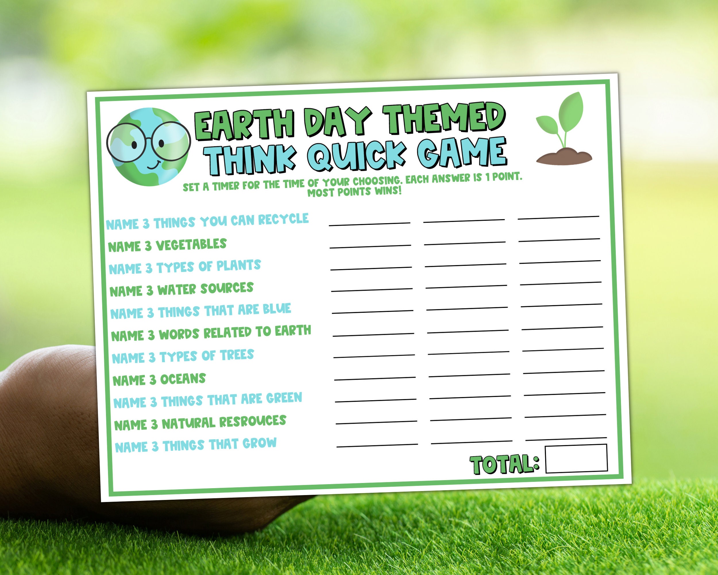 Earth Day Think Quick Game, Earth Day Trivia Game, Activities to ...