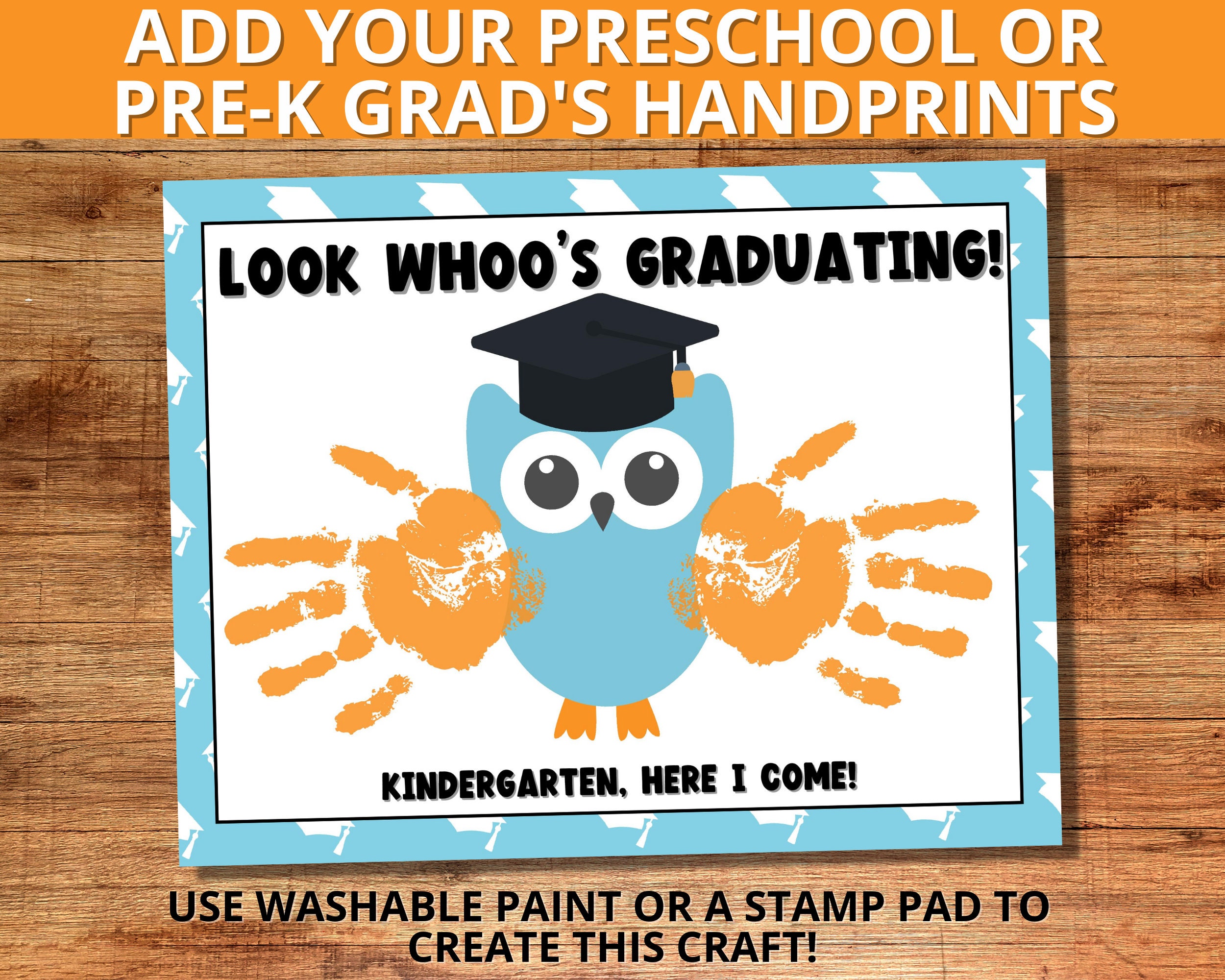 Preschool Graduation Keepsake Handprint Art Look Whoo's - Etsy