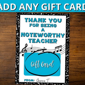 Music Teacher Appreciation Gift Card Holder, Music Teacher Appreciation ...