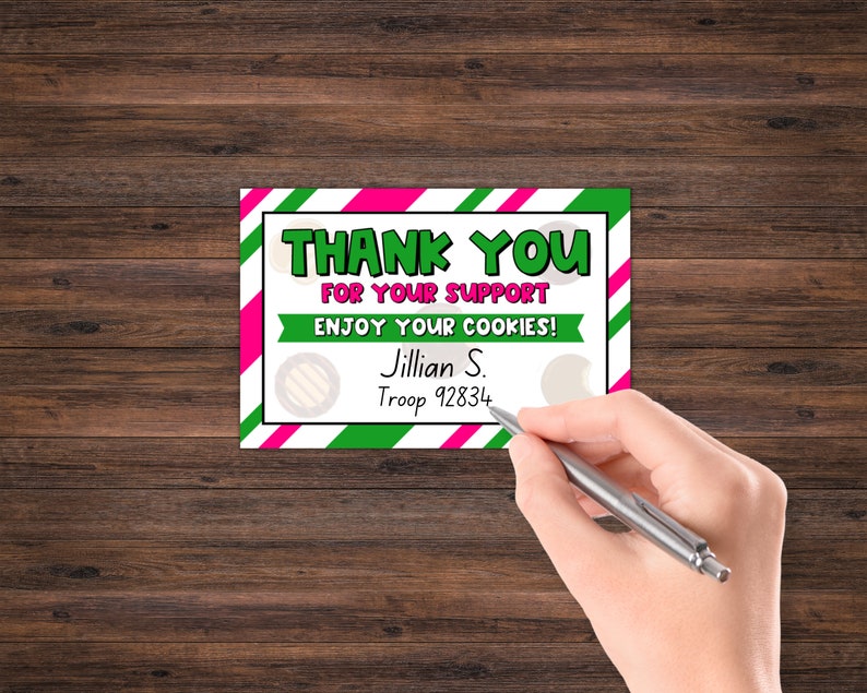 Editable Girl Scout Cookie Thank You Cards Cookie Thank You - Etsy