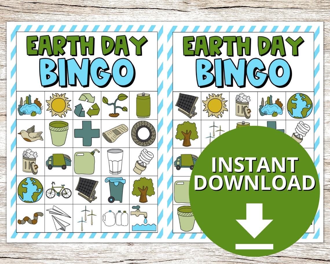 Earth Day Bingo Earth Day Printable Activity for Kids - Etsy