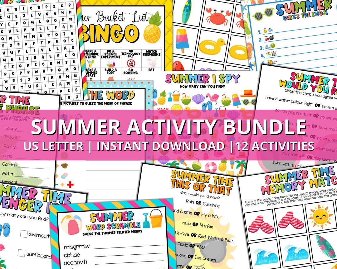 Summer Activities for Kids, Printable Summer Activities, Summer ...
