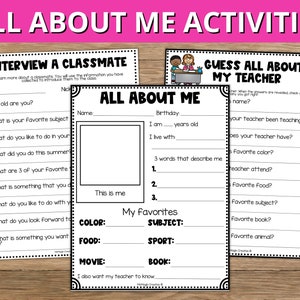 Get to Know You Activities for Kids, Back to School Activities ...