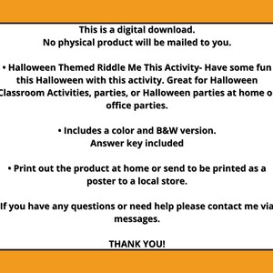 Halloween Riddle Me This, Halloween Trivia Game, Kids Halloween Party ...