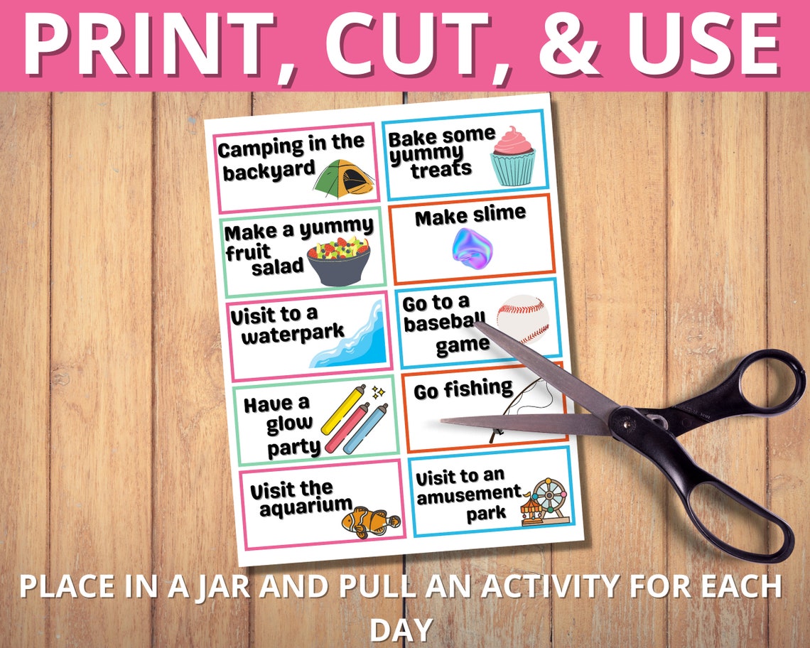 Summer Activity Cards for Kids Summer Activities for Kids - Etsy
