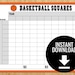 Printable Basketball Squares Game, Basketball Pool Grid, 100 Squares ...