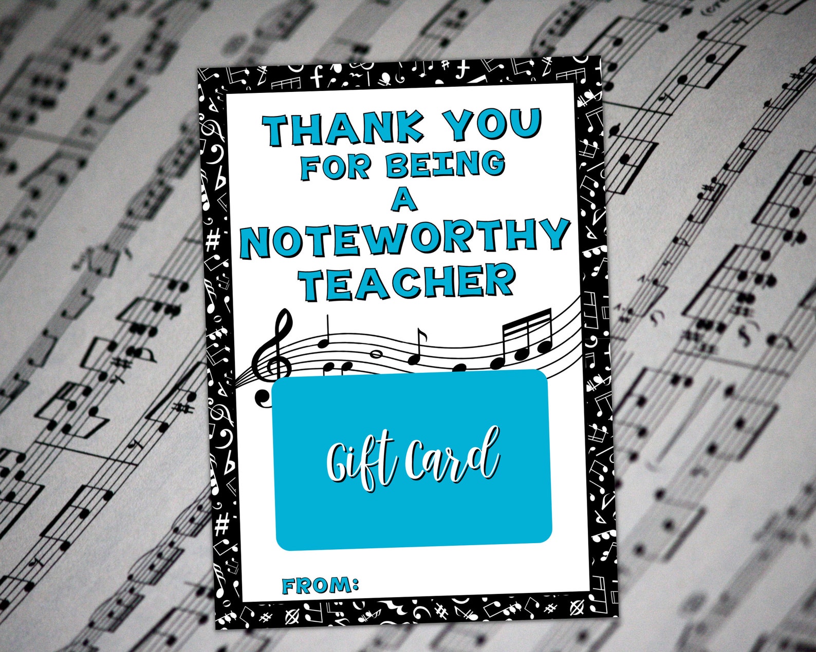 Music Teacher Appreciation Gift Card Holder Music Teacher - Etsy