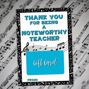 Music Teacher Appreciation Gift Card Holder, Music Teacher Appreciation ...
