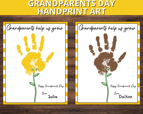 Grandparents Day Handprint Art Grandparents Day Keepsake - Etsy