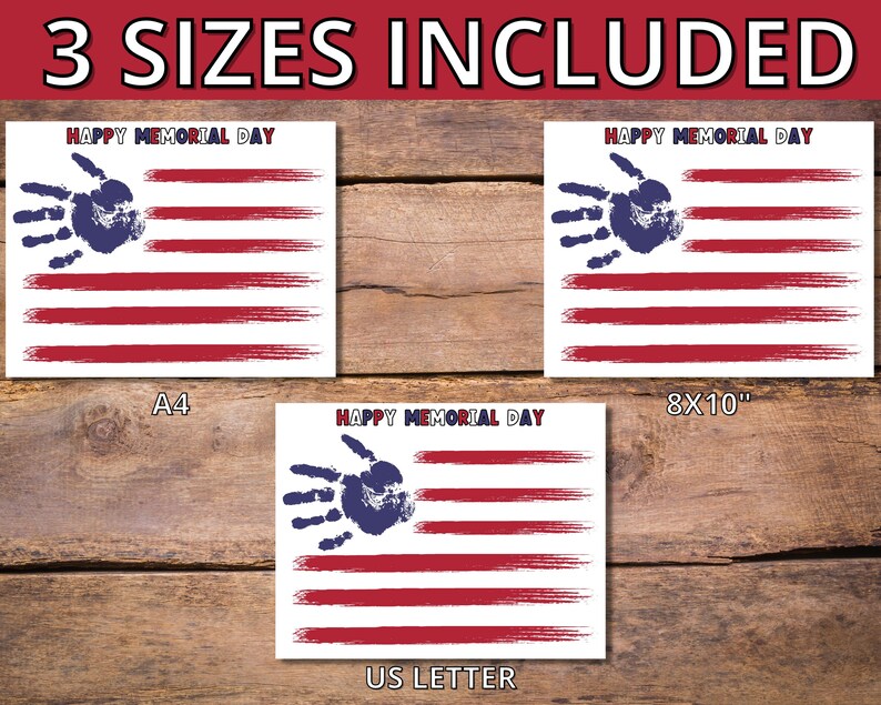 Flag Handprint Art for Memorial Day Memorial Day Activities - Etsy