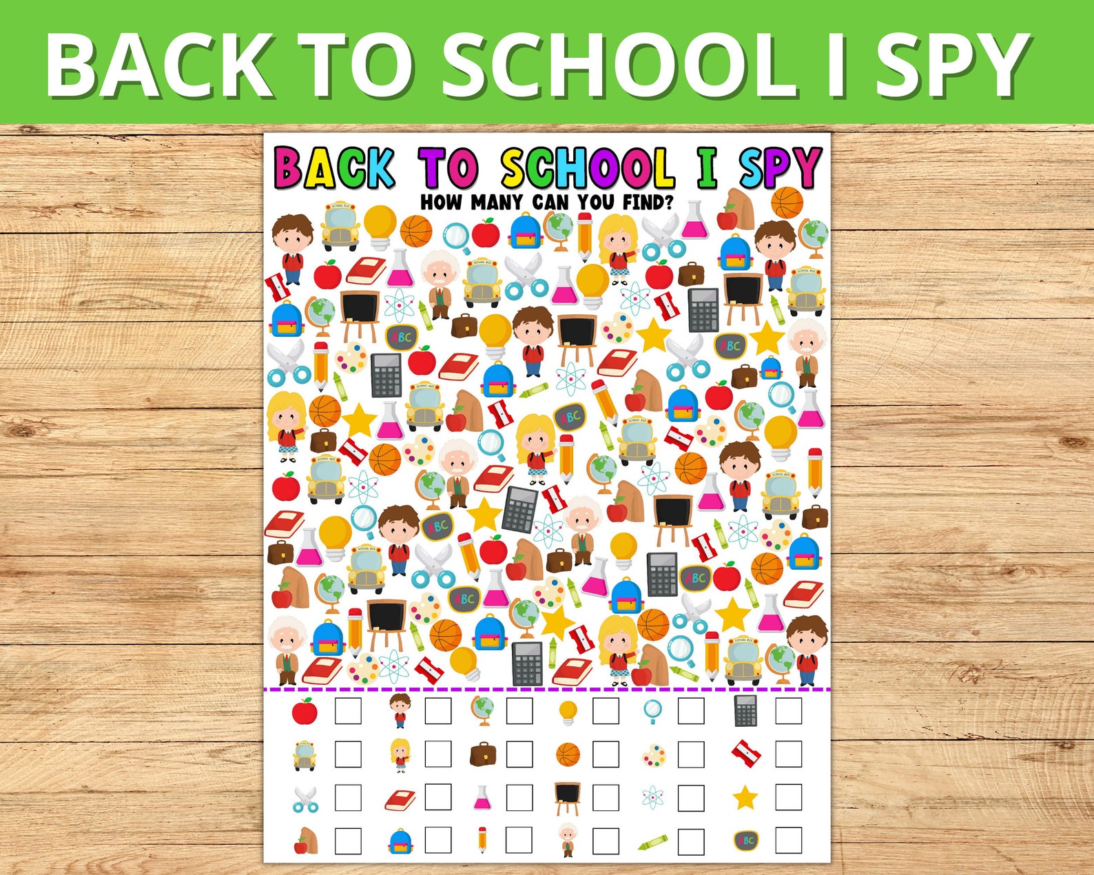 Back to School I Spy Activity for Kids, Back to School Printable, Back ...