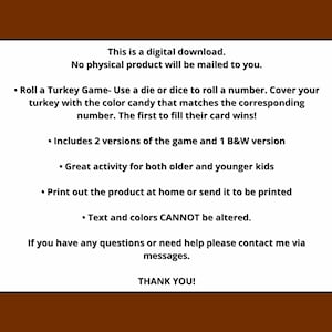 Roll a Turkey Game, Thanksgiving Games for Kids, Kids Table Game ...