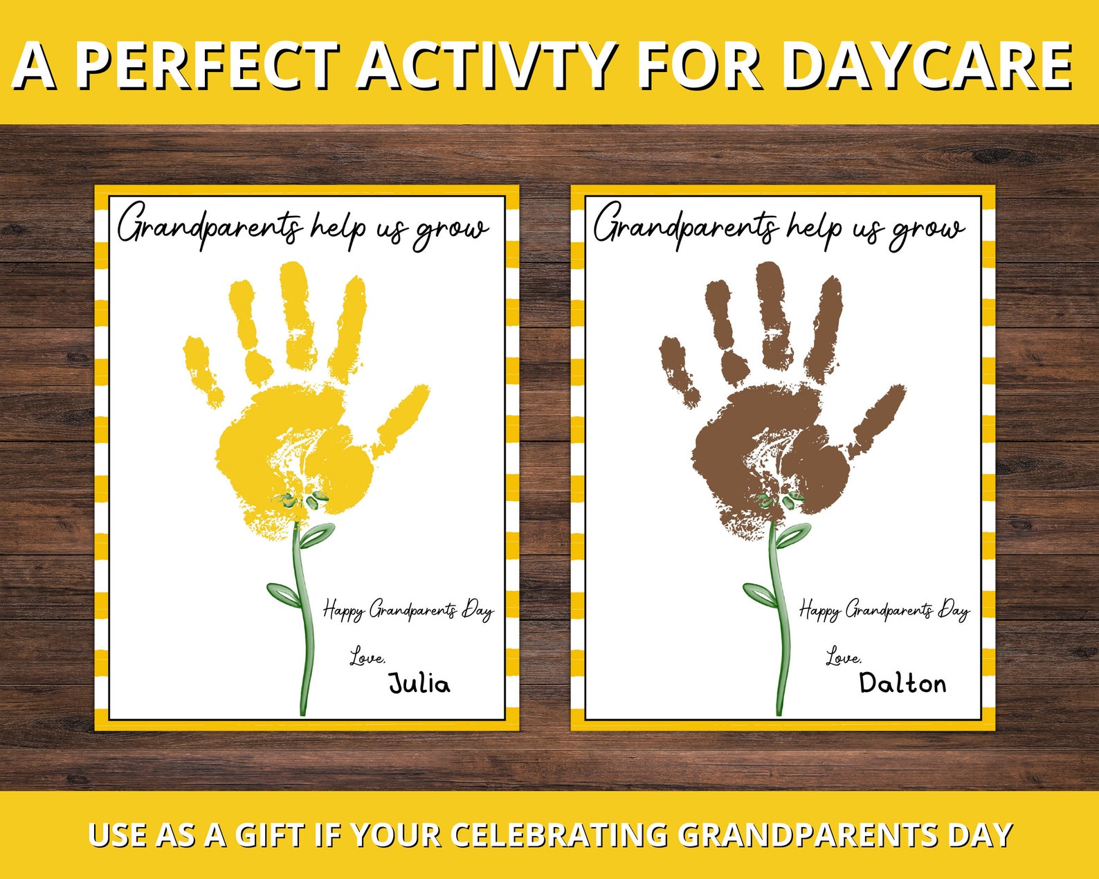 Grandparents Day Handprint Art, Grandparents Day Keepsake, Daycare ...