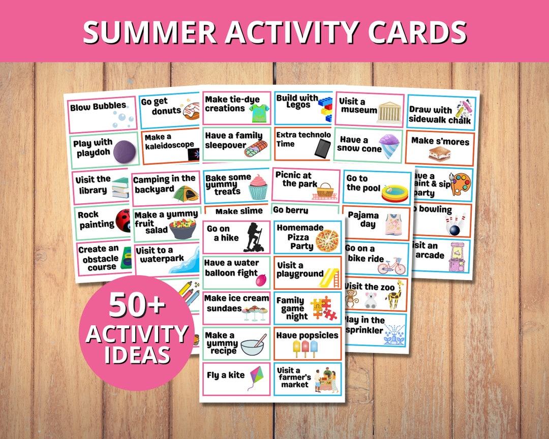 Summer Activity Cards for Kids, Summer Activities for Kids, Summer Camp ...