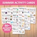 Summer Activity Cards for Kids, Summer Activities for Kids, Summer Camp ...