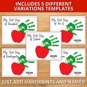 First Day of School Handprint Art, First Day Handprint Keepsake, First ...