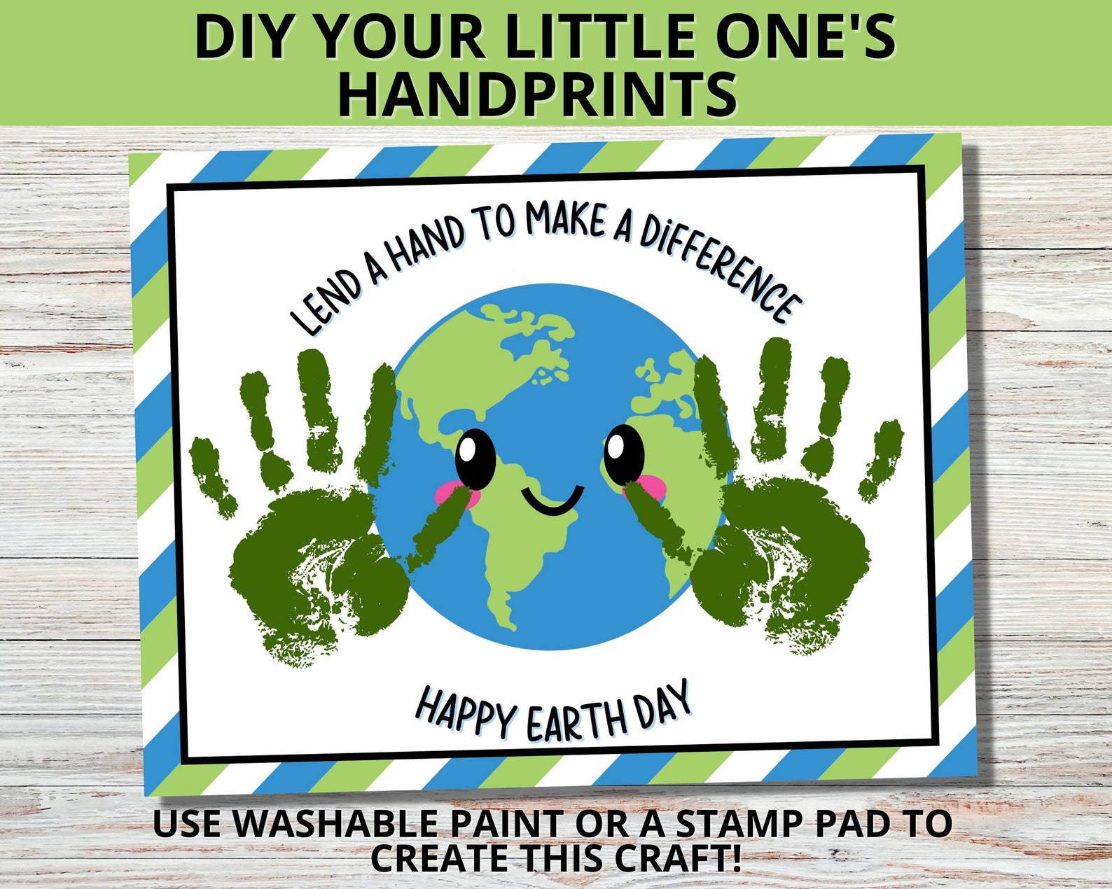 Earth Day Handprint Art Earth Day Printables for Preschoolers - Etsy