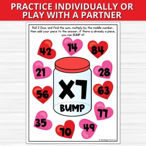 Valentine's Day Multiplication Bump Game, Valentine Classroom Activity ...