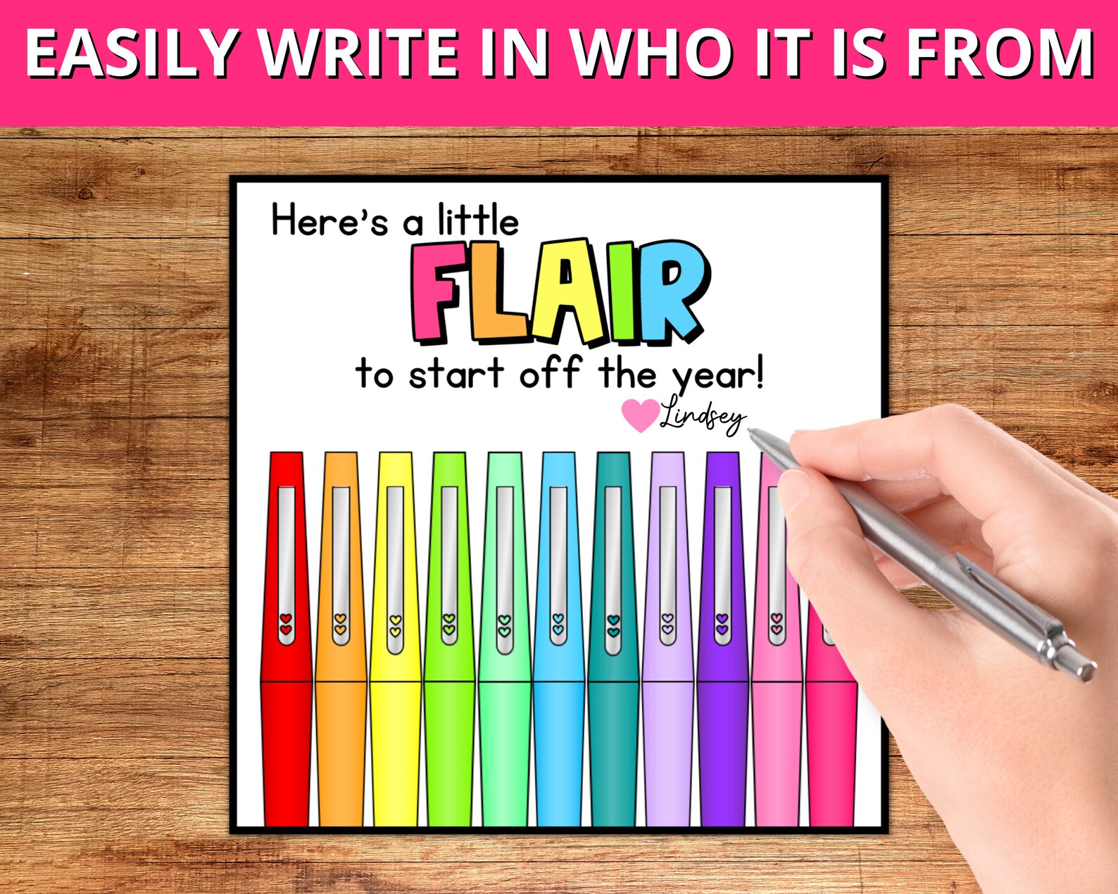 Back to School Teacher Gift Tag Flair Pen Gift Tag First Day - Etsy